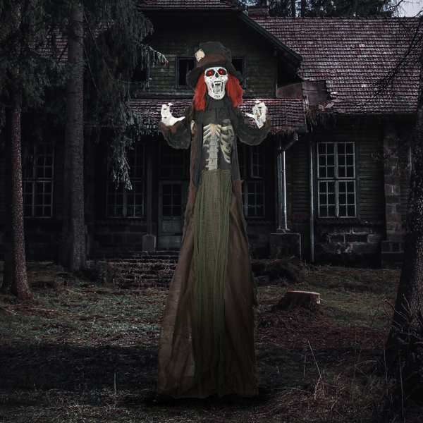 The Holiday Aisle® 6' Life Size Outdoor Halloween Decoration, Animatronic Zombie With Realistic ...